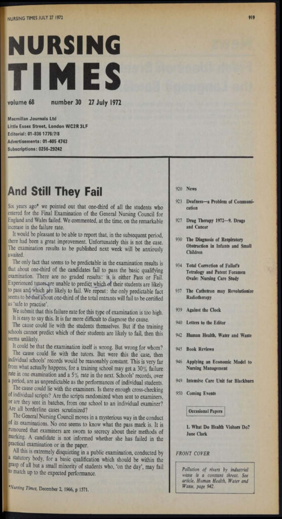 Issue: 30 1972-07-27 | Nursing Times